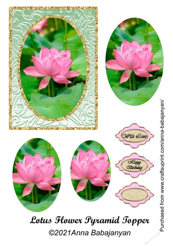 Lotus Flower Pyramid Topper - CUP1127846_96 | Craftsuprint