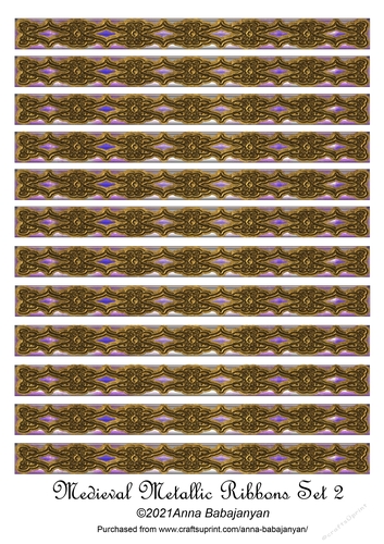 Medieval Metallic Ribbons Set 2 - CUP1132087_96 | Craftsuprint