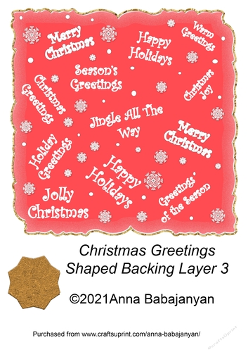 Christmas Greetings Shaped Backing Layer 3 - CUP1137215_96 | Craftsuprint