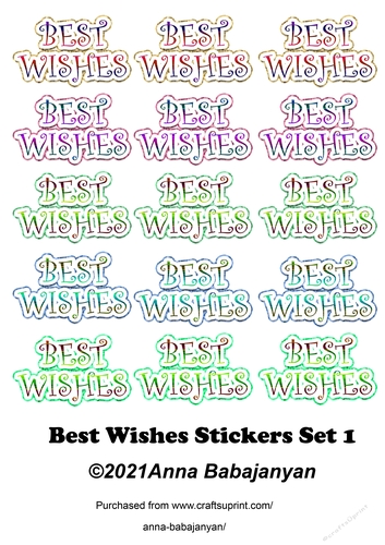 Best Wishes Stickers Set 1 - CUP1138792_96 | Craftsuprint