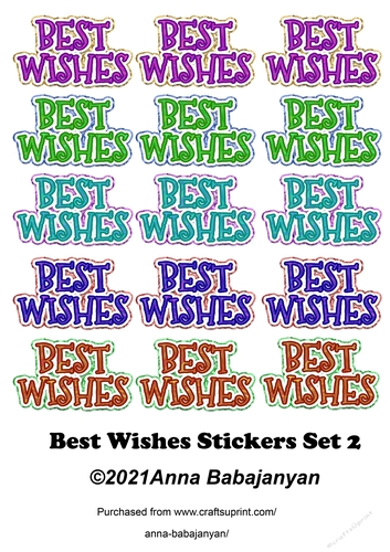 Best Wishes Stickers Set 2 - CUP1138793_96 | Craftsuprint