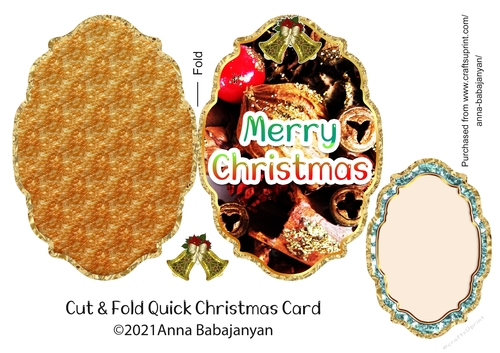 Cut & Fold Quick Christmas Card - CUP1139181_96 | Craftsuprint