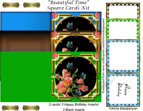 Beautiful Time Square Cards Kit front page - CUP1145007_96 | Craftsuprint