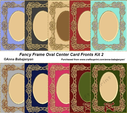 Fancy Frame Oval Center Card Fronts Kit 2 - CUP1145405_96 | Craftsuprint