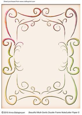 Beautiful Multi-swirls Double Frame Note / Letter Paper 5 - CUP115307 ...