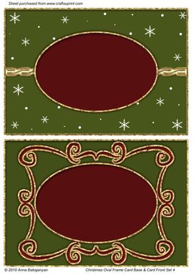 Christmas Oval Frame Card Base & Card Front Set 4 - CUP115724_96 ...
