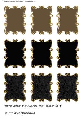 Royal Labels Blank Labels/ Mini Toppers (set 5) - CUP116089_96 ...