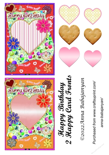 Happy Birthday 2 Happy Card Fronts - CUP1161355_96 | Craftsuprint