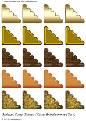 Scalloped Corner Stackers / Corner Embellishments (set 4) - CUP116993 ...