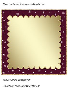Christmas Scalloped Card Base 2 - CUP117063_96 | Craftsuprint