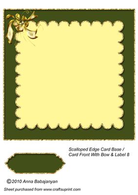 Scalloped Edge Card Base Card Front with Bow & Label 8 - CUP117273_96 ...