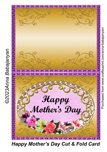 Happy Mothers Day Cut & Fold Card - CUP1202181_96 | Craftsuprint