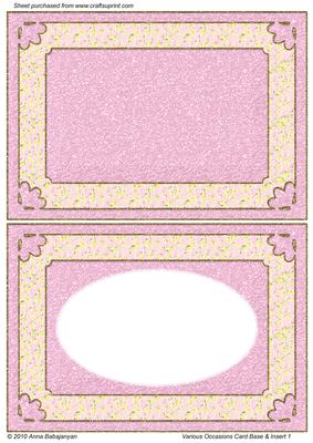 Various Occasions Card Base & Insert 1 - CUP121305_96 | Craftsuprint