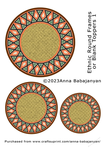 Ethnic Round Frames or Blank Toppers 1 - CUP1219635_96 | Craftsuprint