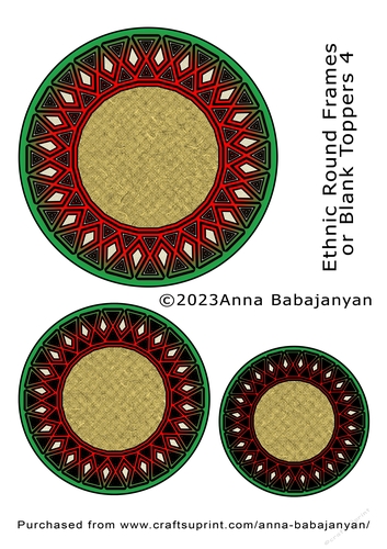 Ethnic Round Frames or Blank Toppers 4 - CUP1219638_96 | Craftsuprint