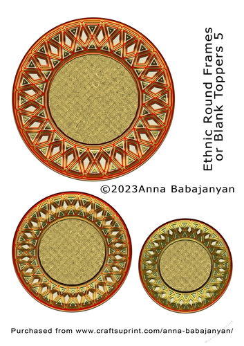 Ethnic Round Frames or Blank Toppers 5 - CUP1219639_96 | Craftsuprint