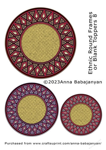 Ethnic Round Frames or Blank Toppers 8 - CUP1219642_96 | Craftsuprint
