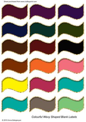 Colourful Wavy Shaped Blank Labels - CUP122136_96 | Craftsuprint