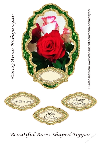 Beautiful Roses Shaped Topper - CUP1224710_96 | Craftsuprint
