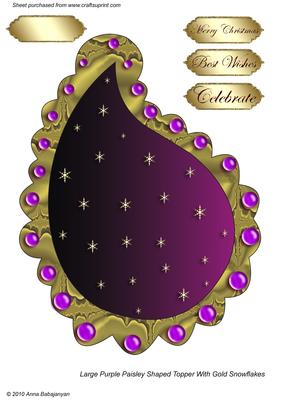 Large Purple Paisley Shaped Topper with Snowflakes - CUP123961_96 ...