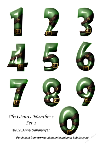 Christmas Numbers Set 1 - CUP1258474_96 | Craftsuprint