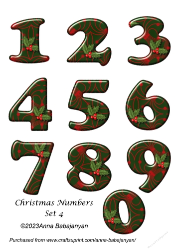 Christmas Numbers Set 4 - CUP1258478_96 | Craftsuprint