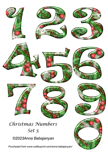 Christmas Numbers Set 5 - CUP1258479_96 | Craftsuprint
