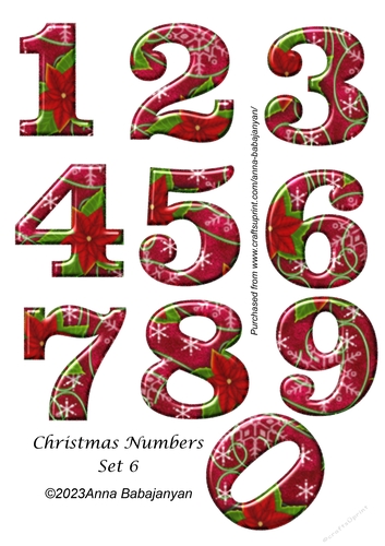 Christmas Numbers Set 6 - CUP1258482_96 | Craftsuprint