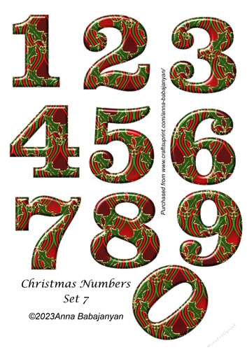Christmas Numbers Set 7 - CUP1258483_96 | Craftsuprint