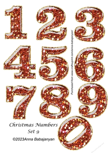 Christmas Numbers Set 9 - CUP1258485_96 | Craftsuprint