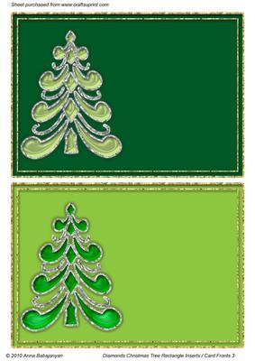 Diamonds Christmas Tree Rectangle Inserts / Card Fronts 3 - CUP126385 ...
