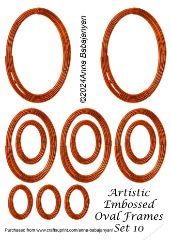 Artistic Embossed Oval Frames Set 10 - CUP1316719_96 | Craftsuprint