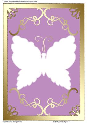 Butterfly Note Paper (4) - CUP131767_96 | Craftsuprint