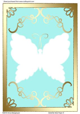 Butterfly Note Paper (5) - CUP131772_96 | Craftsuprint