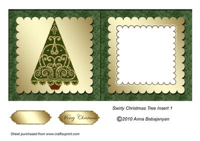 Swirly Christmas Tree Inserts 1 - CUP131816_96 | Craftsuprint