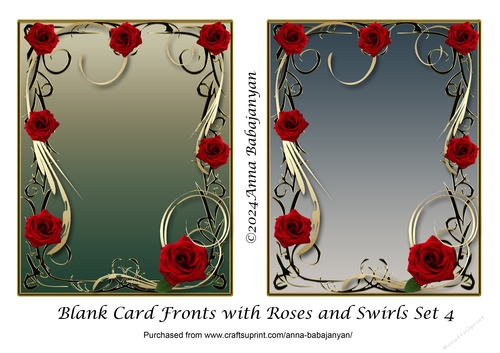 Blank Card Fronts with Roses and Swirls Set 4 - CUP1320614_96 ...