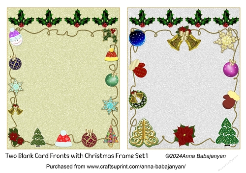 Two Blank Card Fronts with Christmas Frame Set 1 - CUP1347029_96 ...