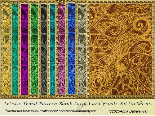 Artistic Tribal Pattern Blank Large Card Fronts Kit - CUP1357102_96 ...