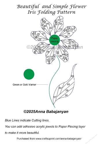 Beautiful and Simple Flower Iris Folding Pattern - CUP1366570_96 ...