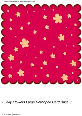 Funky Flowers Large Scalloped Card Base 3 - CUP136788_96 | Craftsuprint