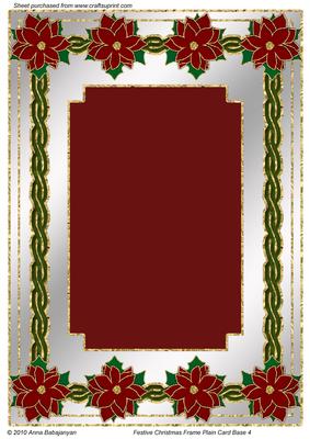 Festive Christmas Frame Plain Card Base 4 - CUP142631_96 | Craftsuprint