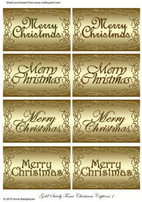 Gold Swirly Frame Christmas Captions 1 - CUP143395_96 | Craftsuprint