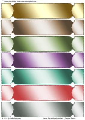 Large Blank Metallic Labels / Caption Bases - CUP147057_96 | Craftsuprint