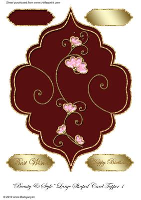 Beauty & Style Large Shaped Card Topper 1 - CUP149053_96 | Craftsuprint