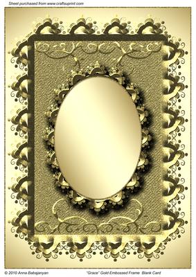 Grace Gold Embossed Frame Blank Card - CUP165394_96 | Craftsuprint