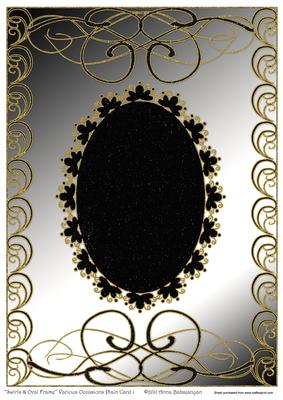Swirls & Oval Frame Various Occasions Plain Card 1 - CUP183824_96 ...