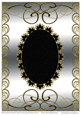 Swirls & Oval Frame Various Occasions Plain Card 2 - CUP183826_96 ...