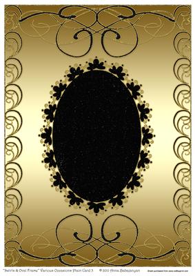 Swirls & Oval Frame Various Occasions Plain Card 3 - CUP183827_96 ...