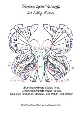 Northern Lights Butterfly Iris Folding Pattern - CUP199556_96 ...