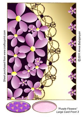 Purple Flowers Large Card Front 3 - CUP202681_96 | Craftsuprint